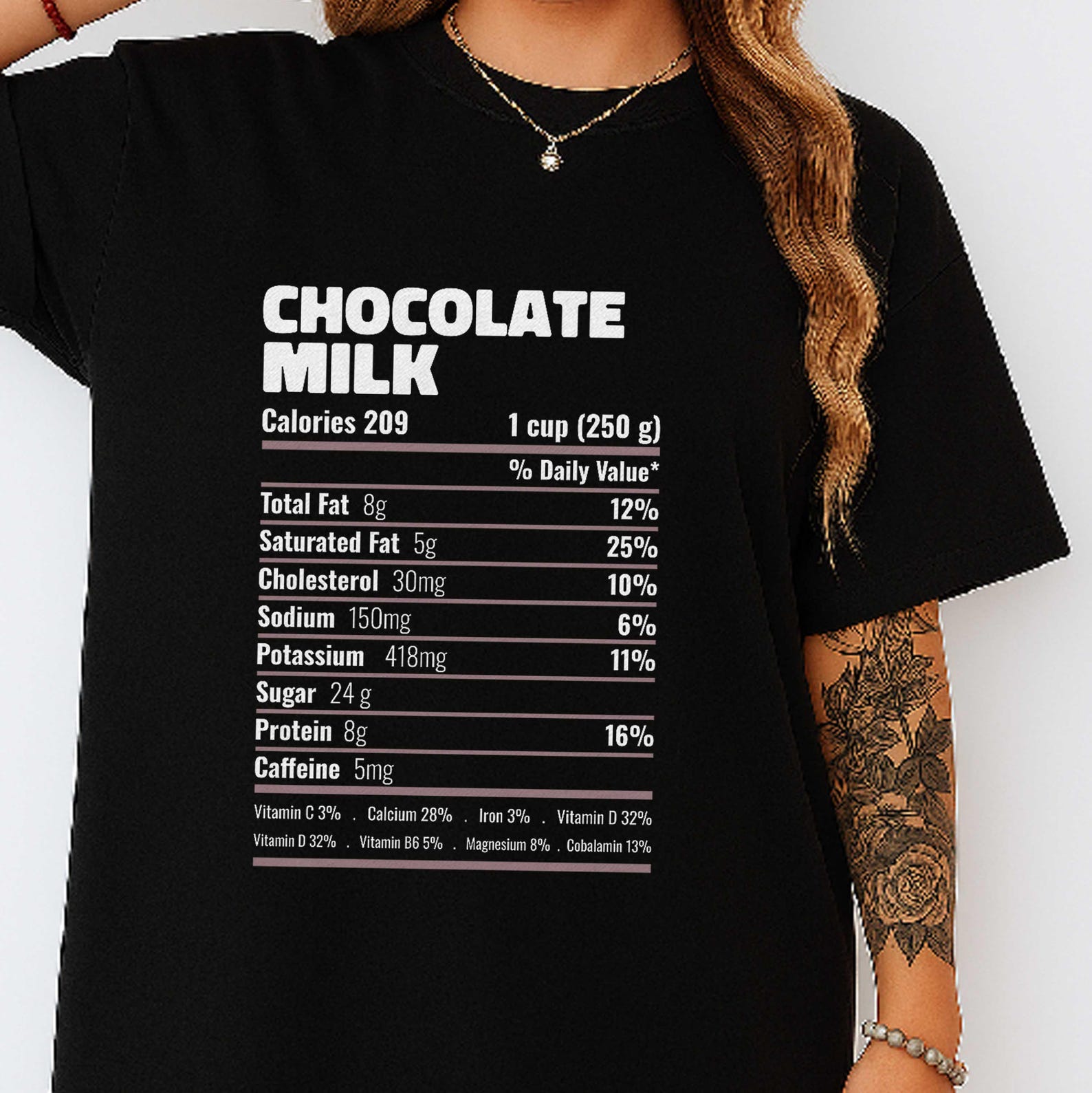 Chocolate Milk Nutrition Facts PNG, Funny Food Label Sublimation ...