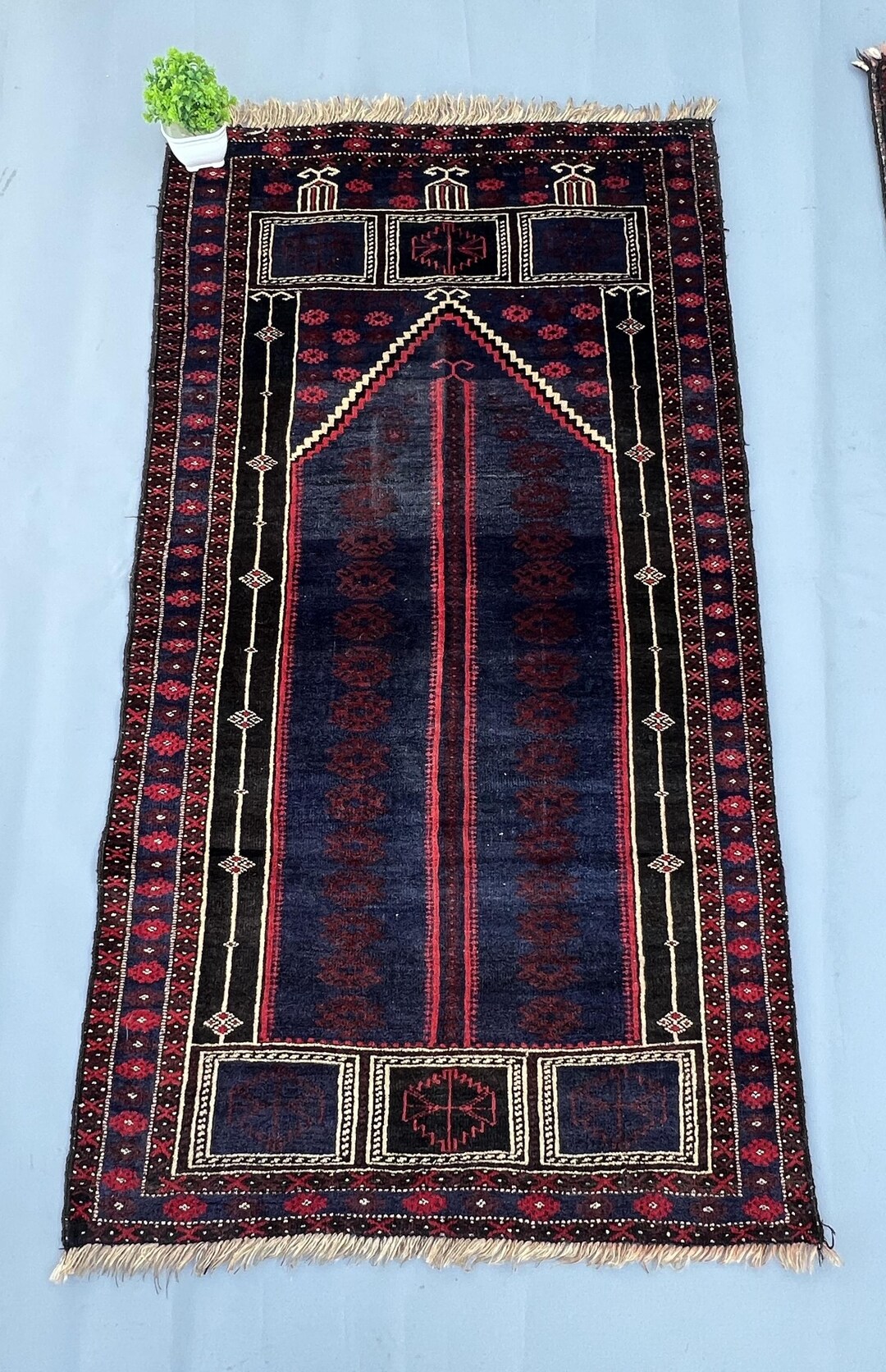 1950s Antique Muslim Mat 3x5 Vintage Prayer Rug Collector Piece Prayer ...