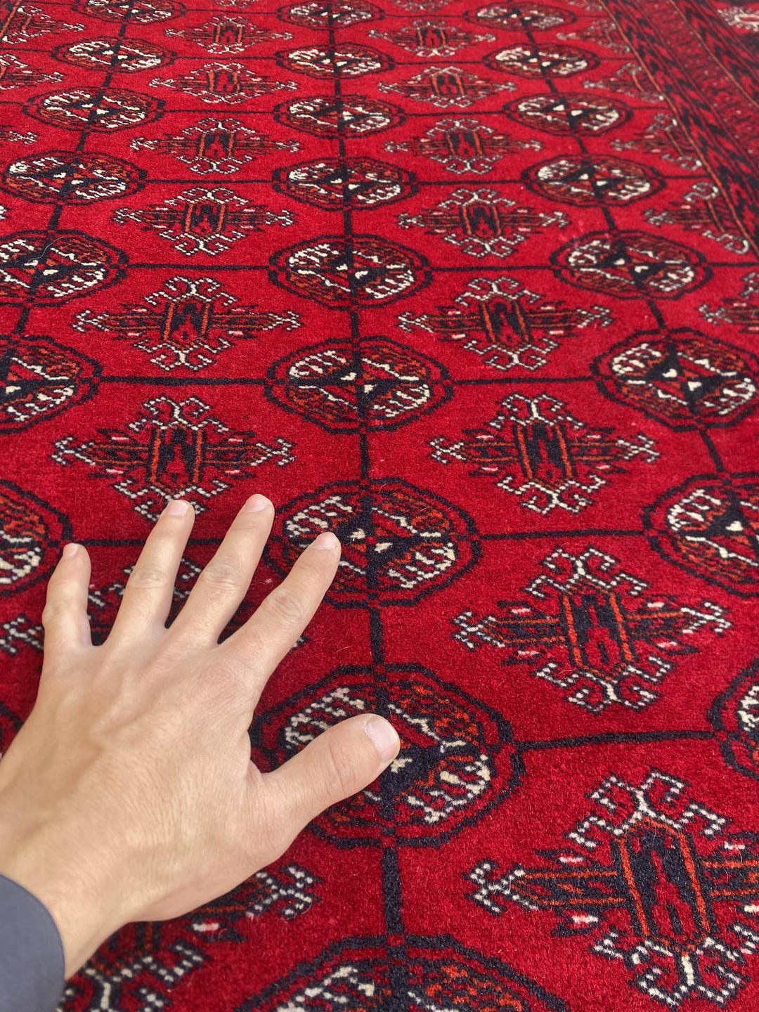 4x6 Feet, Vintage Turkman Bukhara Rug Oriental Tekka Rug Decor Living ...
