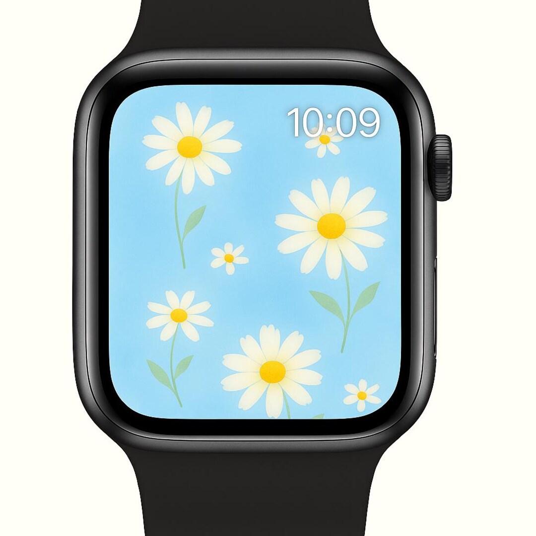 Daisy Apple Watch Wallpaper: Minimalist Floral Smartwatch Face (digital ...