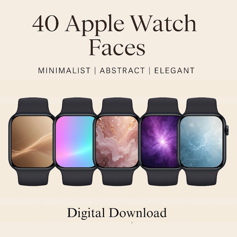 40 Apple Watch Faces Bundle | Abstract Minimalist Wallpapers for Women ...