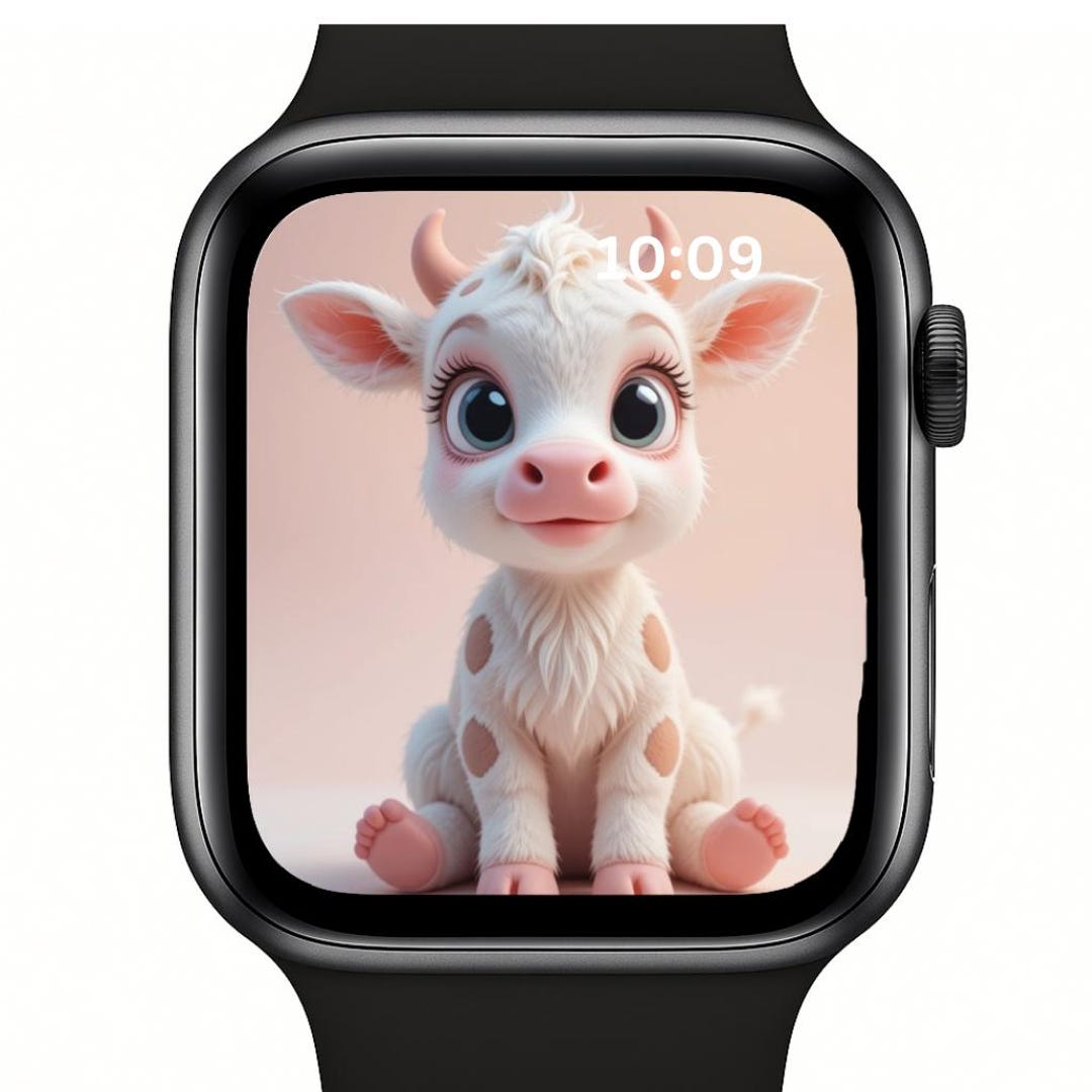 Cute Cow Apple Watch Face Wallpaper | Farm Animal Watch Face | Cartoon ...