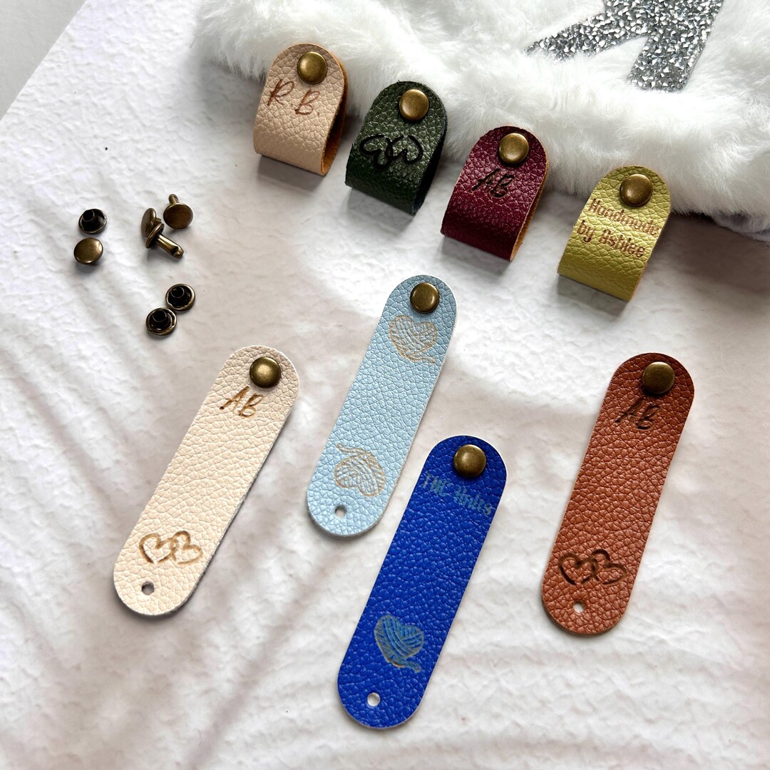 Custom Faux Leather Crochet Labels, Personalized Knitting Tags With ...