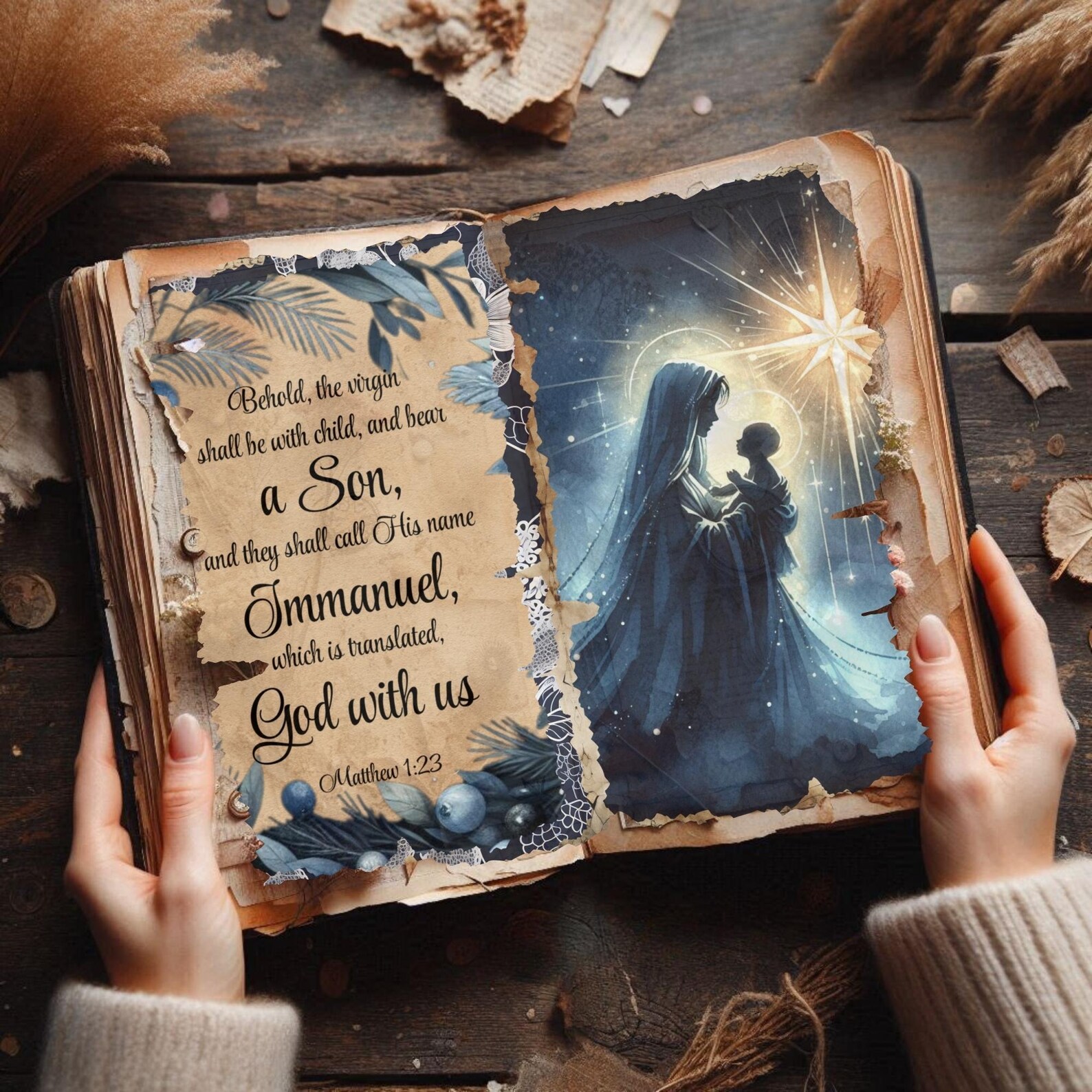 Jesus Junk Journal Theme | Christmas Bible Verse | Faith-based Ephemera ...