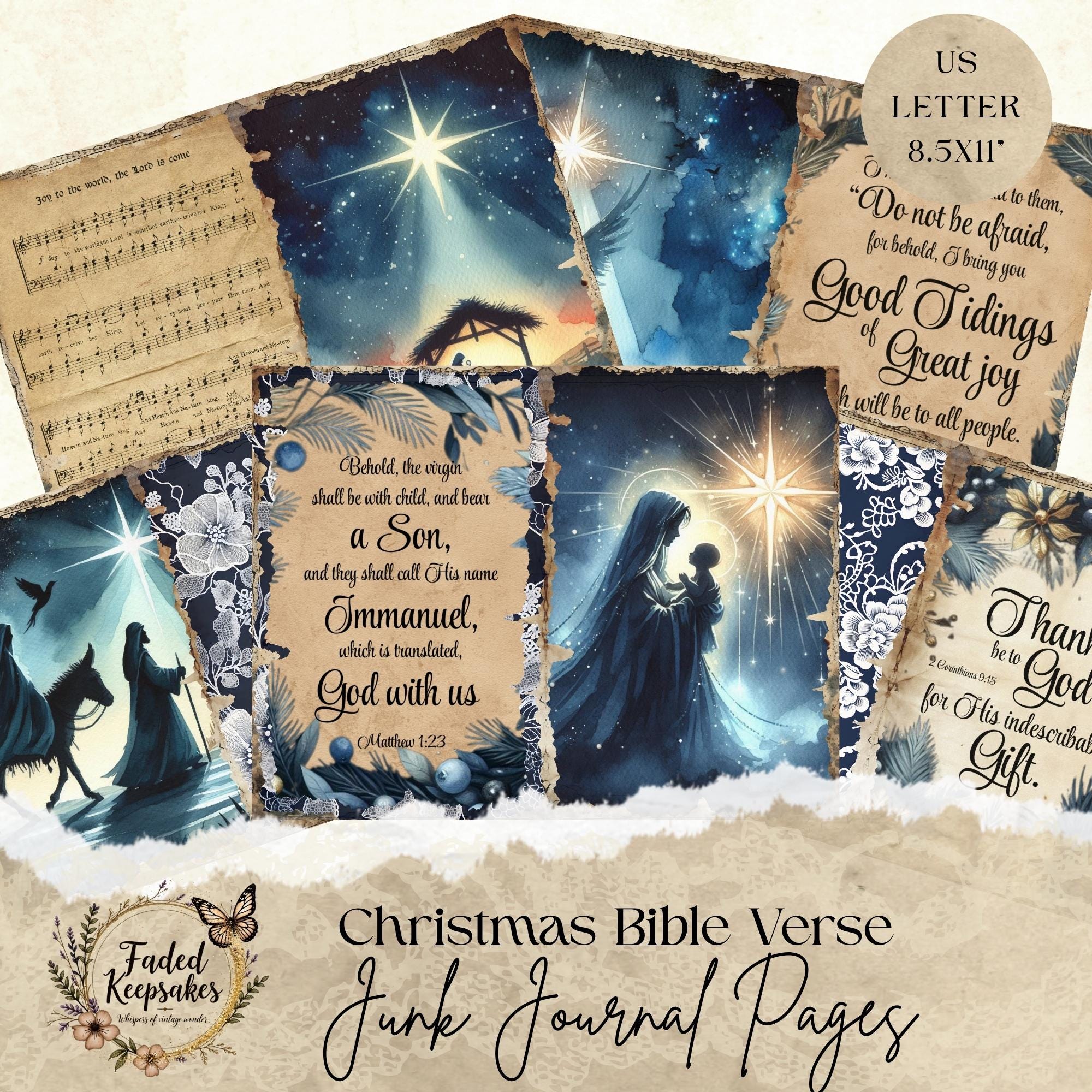 Jesus Junk Journal Theme | Christmas Bible Verse | Faith-based Ephemera ...