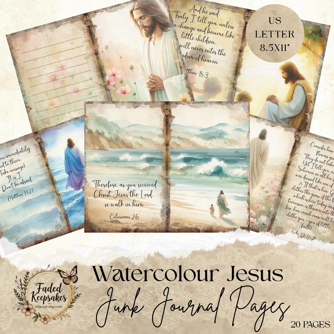 Jesus Junk Journal Theme | Watercolour Christian Printable Pages ...