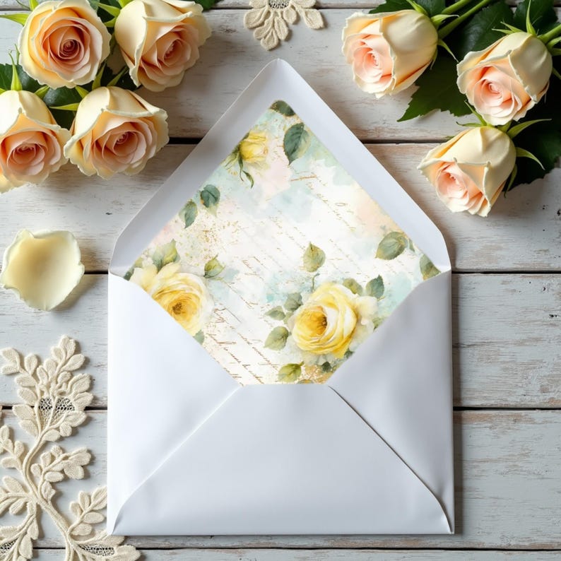 Yellow Rose Digital Paper Pack: Vintage Floral Scrapbook Backgrounds - Etsy