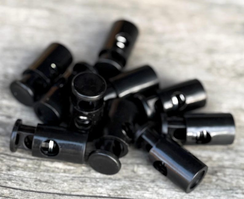 Cord Locks | 6mm Black Plastic Cord Locks | Spring Locks for Cord - Etsy