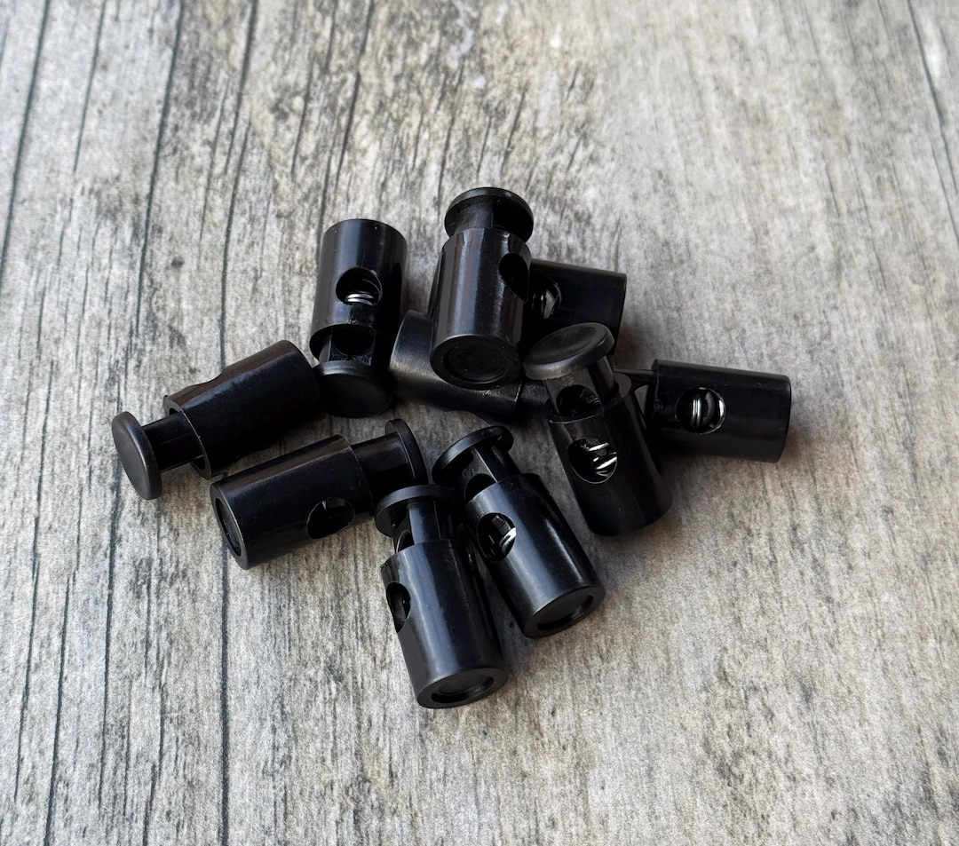 Cord Locks | 6mm Black Plastic Cord Locks | Spring Locks for Cord - Etsy