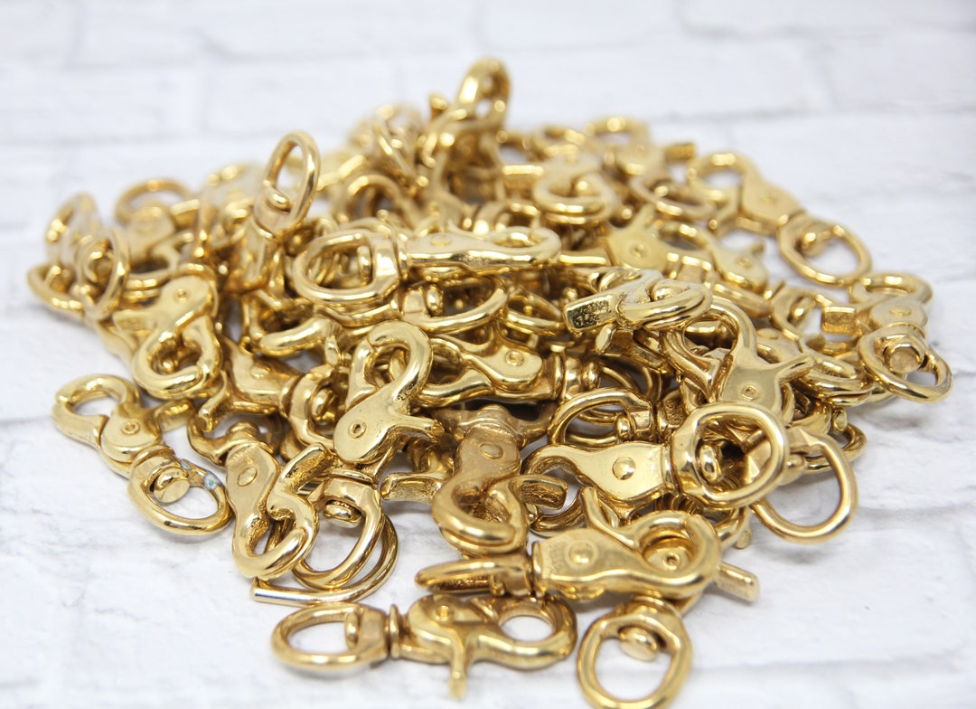 Round Swivel Trigger Snap Hooks 1/2 Inch | Pet Hardware | Leash Hook | Solid Brass Trigger Snap ...