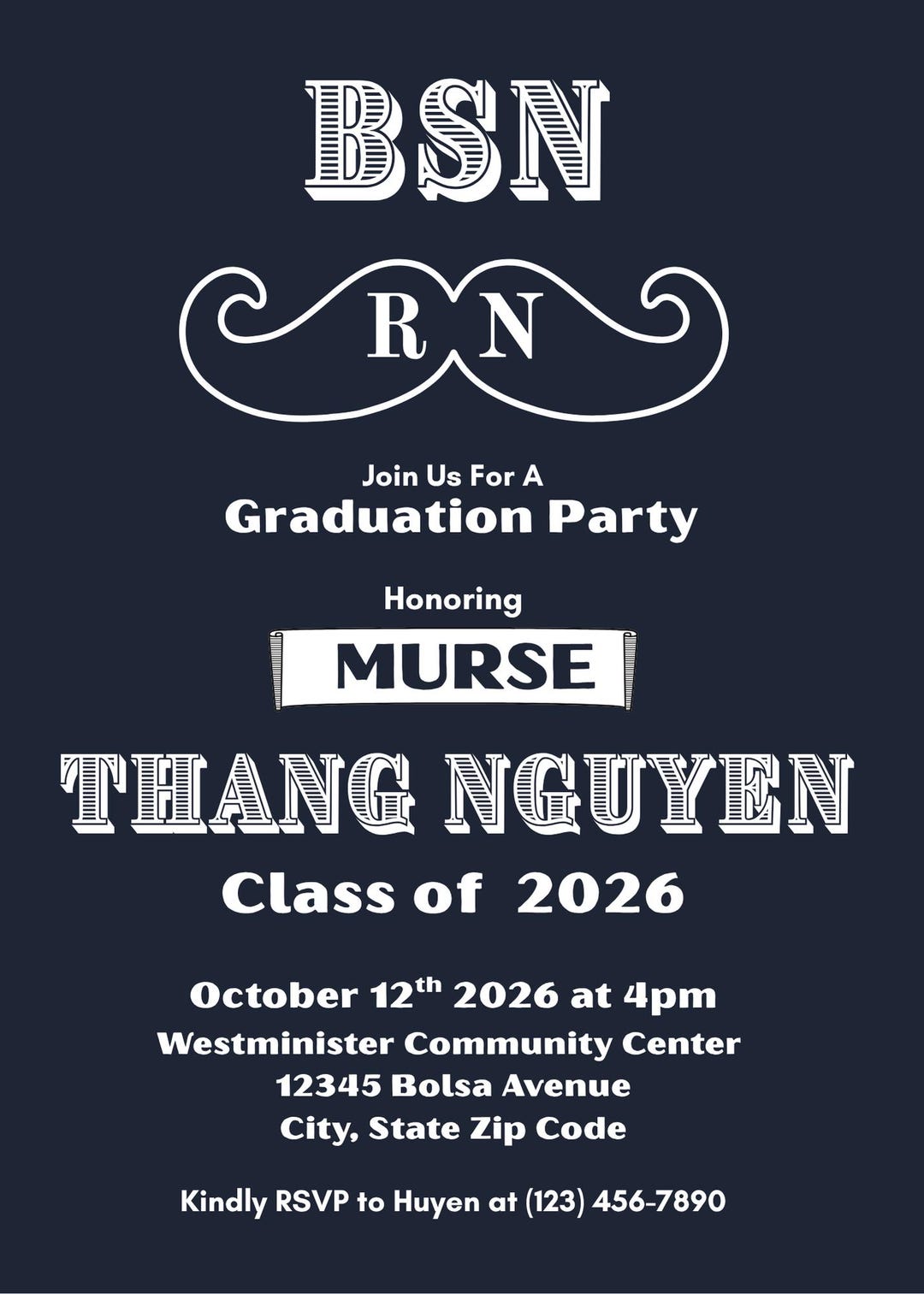 Male Nurse Graduation Announcement, Murse Graduation Invitation, Male ...