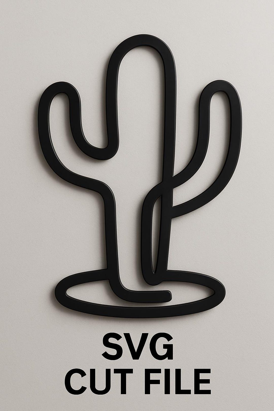 Picasso Style Cactus SVG – Modern One-line Cut File for Laser & Plasma ...