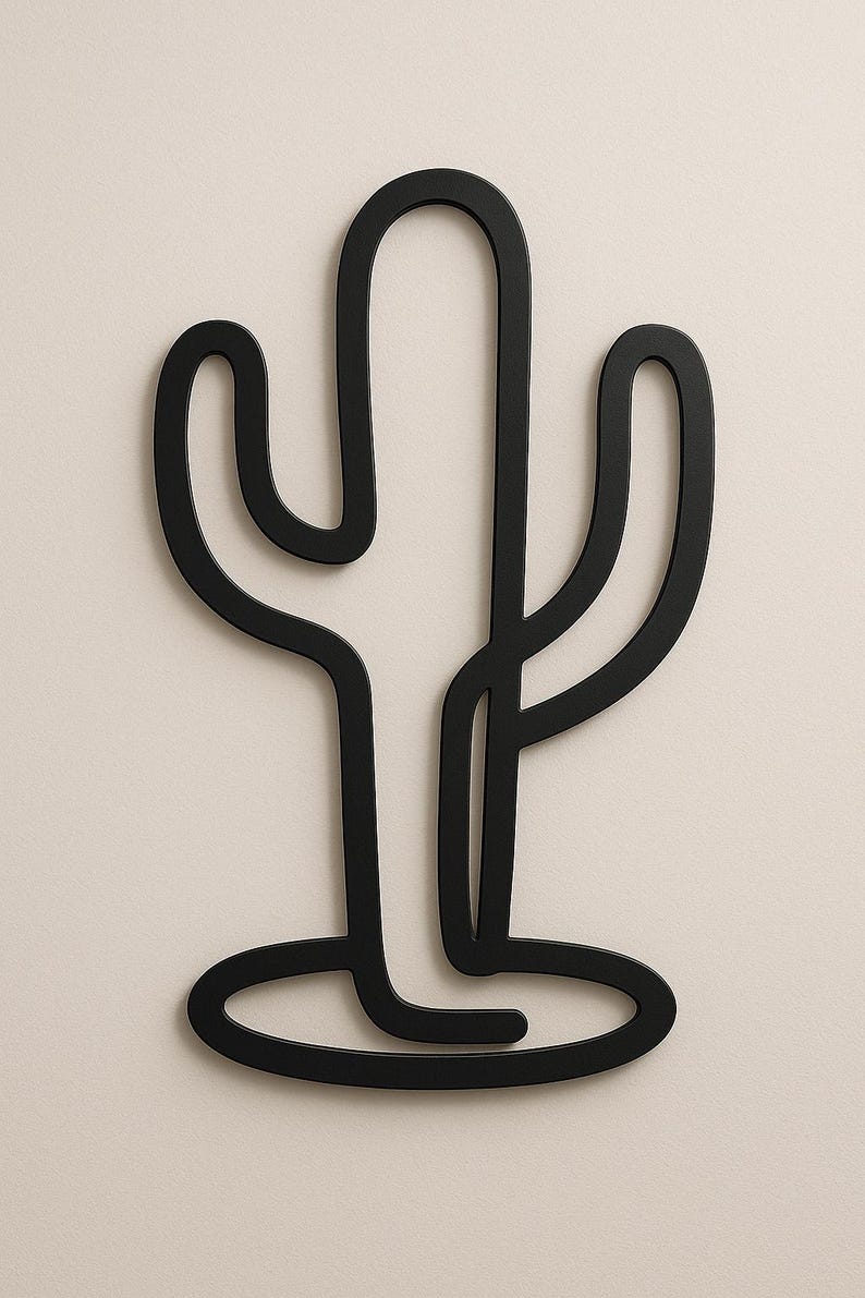 Picasso Style Cactus SVG – Modern One-line Cut File for Laser & Plasma ...