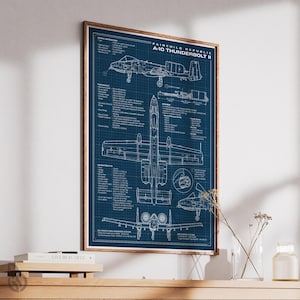 A-10 Thunderbolt II, A-10 Warthog, Blueprint Drawing, Military Aviation ...