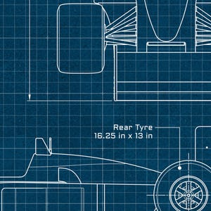 Mclaren MP4/4 Blueprint Poster: Senna Formula 1 Car Art (digital ...
