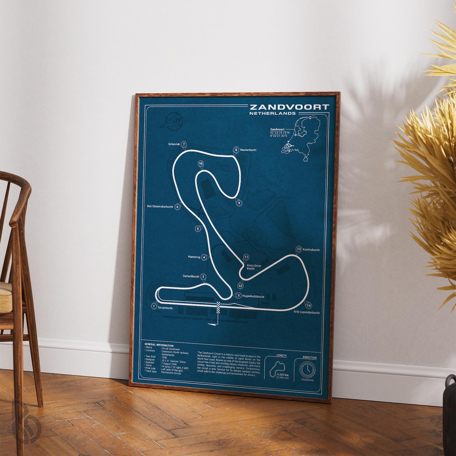 Zandvoort Circuit Blueprint Poster | Zandvoort Grand Prix | Motorsport ...