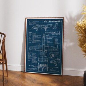 A-10 Thunderbolt II, A-10 Warthog, Blueprint Drawing, Military Aviation ...