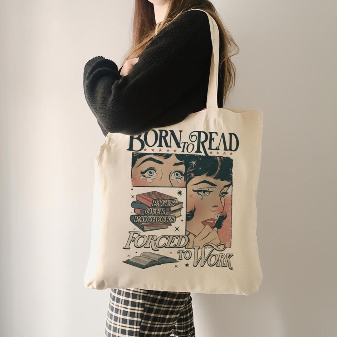 Born to Read Cotton Canvas Tote Bag, Book Lover Gift - Etsy