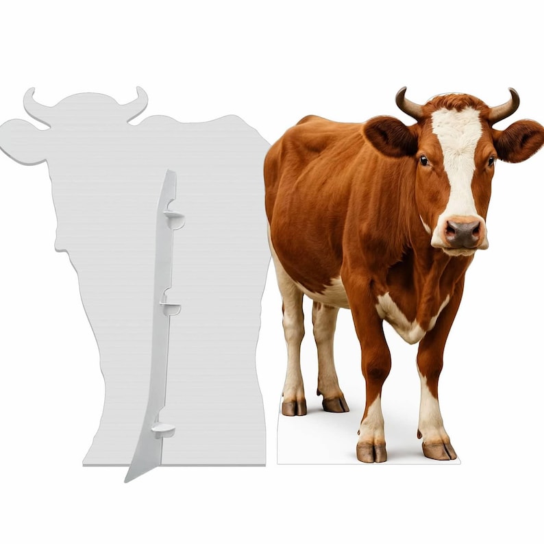 Farm Animal Cardboard Cutout Life Size Highland Cow Standee for ...