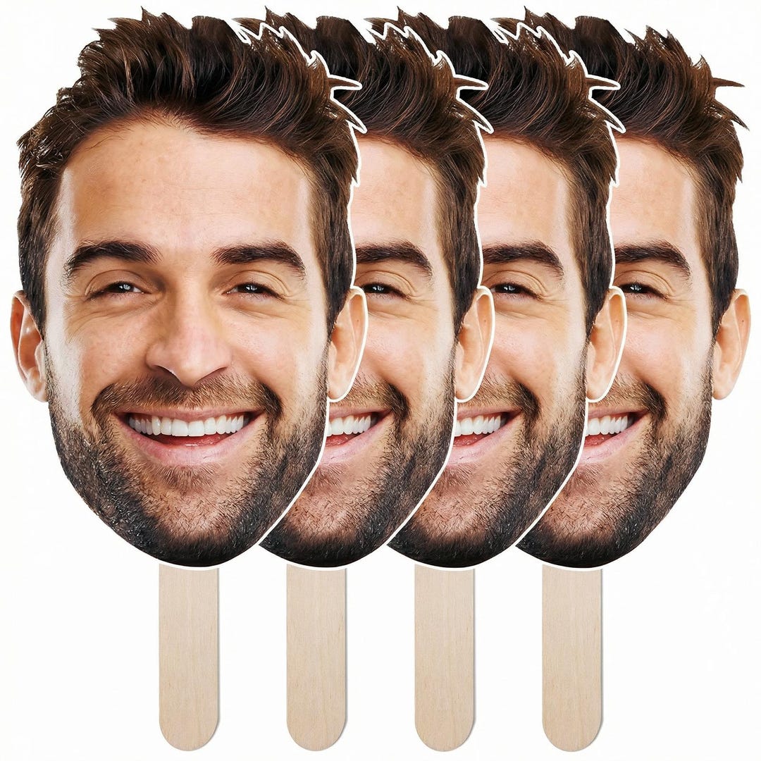 Custom Face on a Stick, Big Head Cutout, Personalized Photo Prop for ...