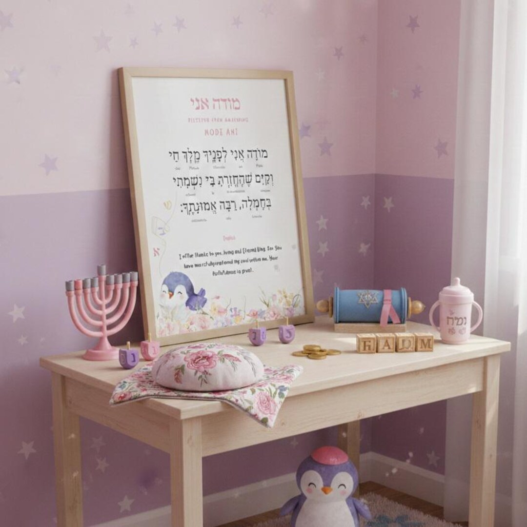 Jewish Prayer Moda Ani, Hebrew, English and Transliteration, Moda Ani ...