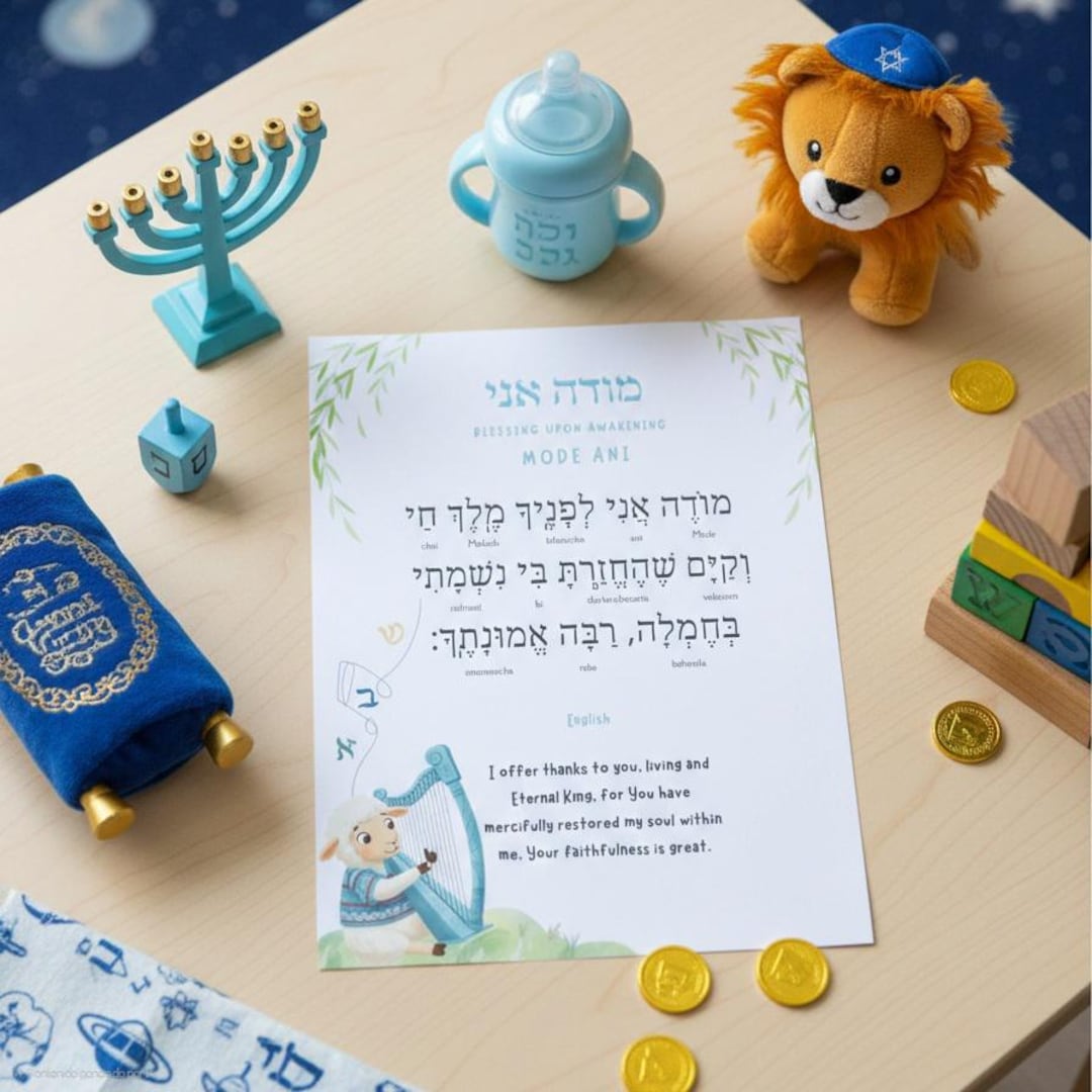 Jewish Prayer Mode Ani, Hebrew, English and Transliteration, Mode Ani ...