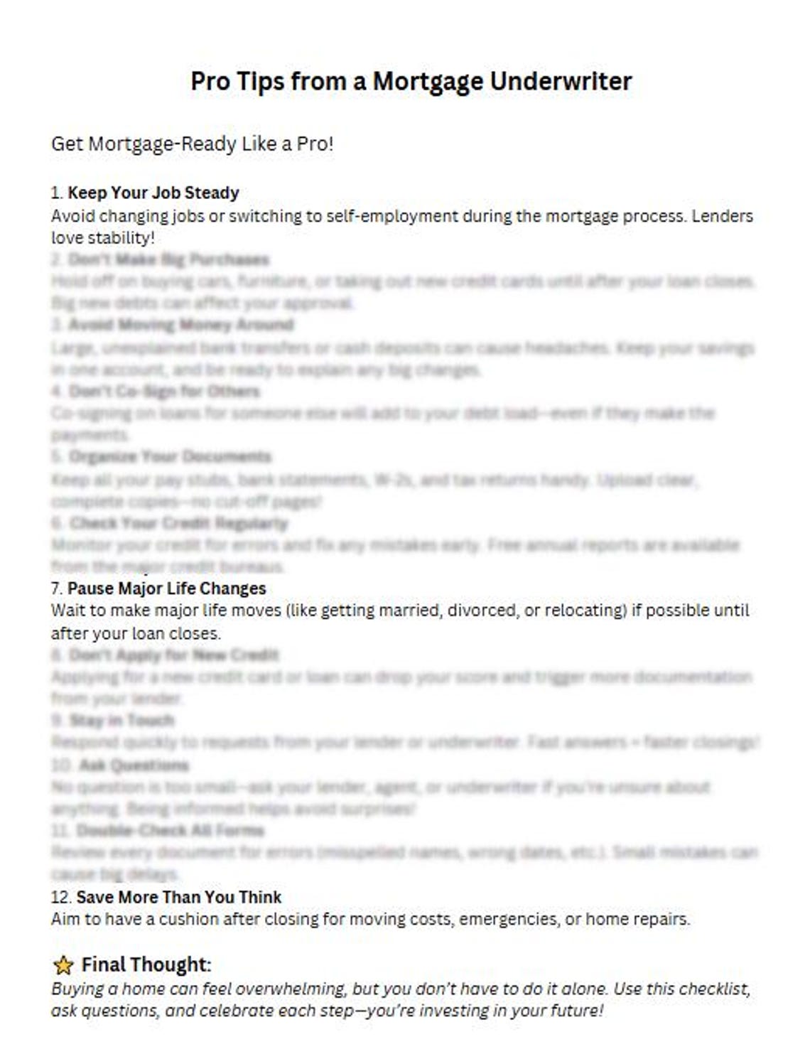 Mortgage Readiness Checklist Printable | Home Loan Prep Planner ...