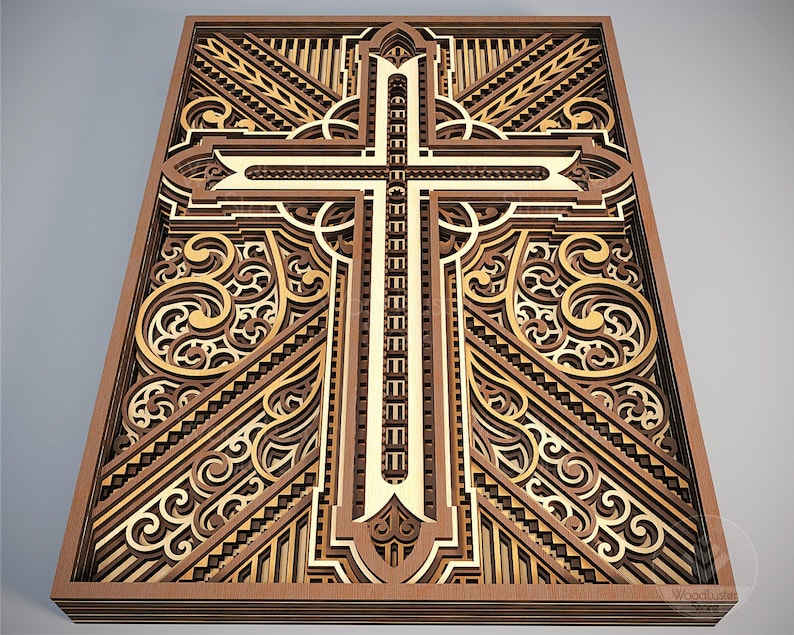 Layered Christian Cross SVG: Laser Cut Mandala Wall Art (digital Files) - Etsy