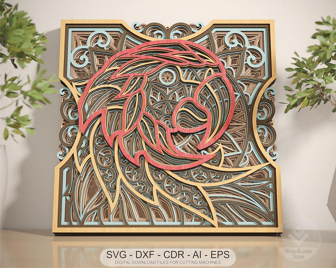 Layered Parrot Mandala SVG: Laser Cut Bird Wall Art (digital Download ...