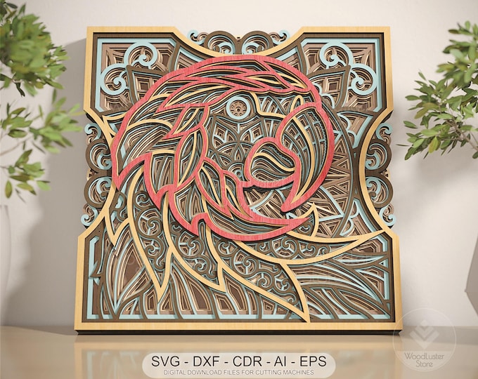 Multilayer Parrot Laser Cut File 3D Layered Parrot Paper Cut File SVG ...