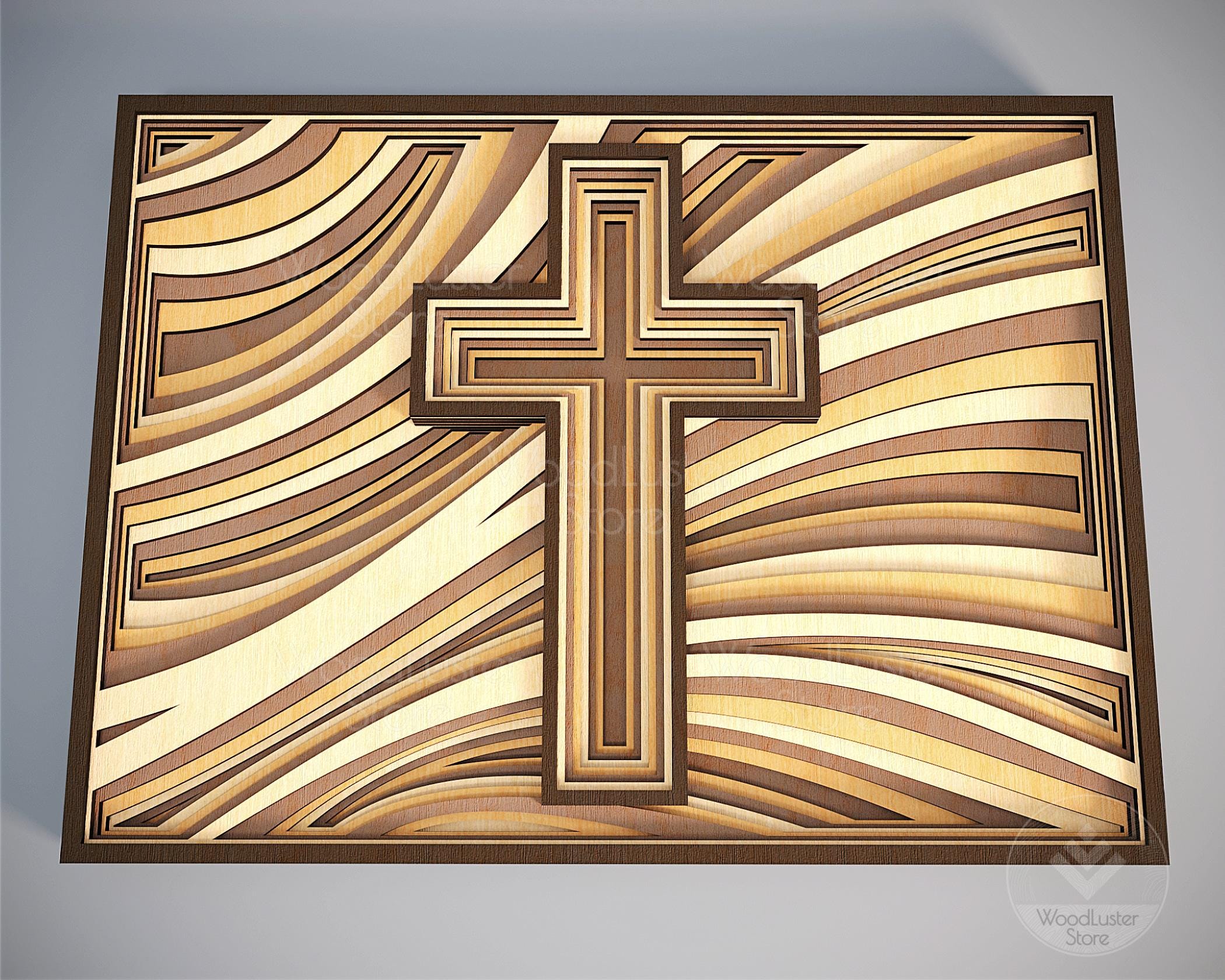 Layered Laser Cut Cross SVG File Christian 3D Cross Cricut - Religious ...
