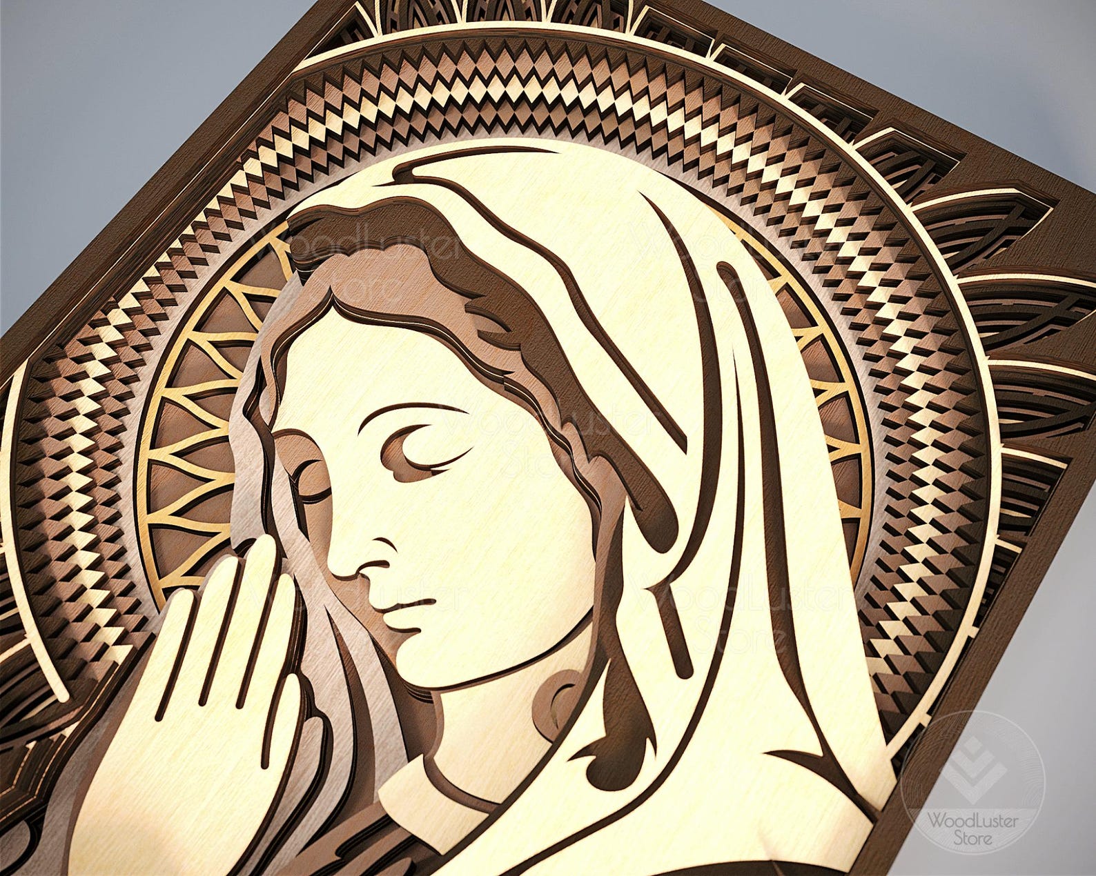 Virgin Mary Layered SVG for Laser Cut Multilayer Religious CNC Pattern ...