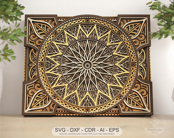 Multilayer Mandala SVG Dxf, 3D SVG Mandala, Cricut Mandala Svg, Laser ...