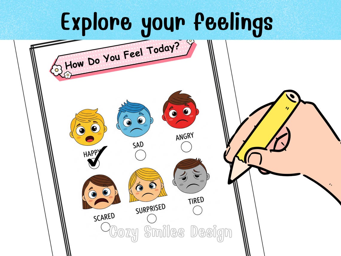 My Feelings Coloring Book for Kids | Printable Emotions Worksheet for ...