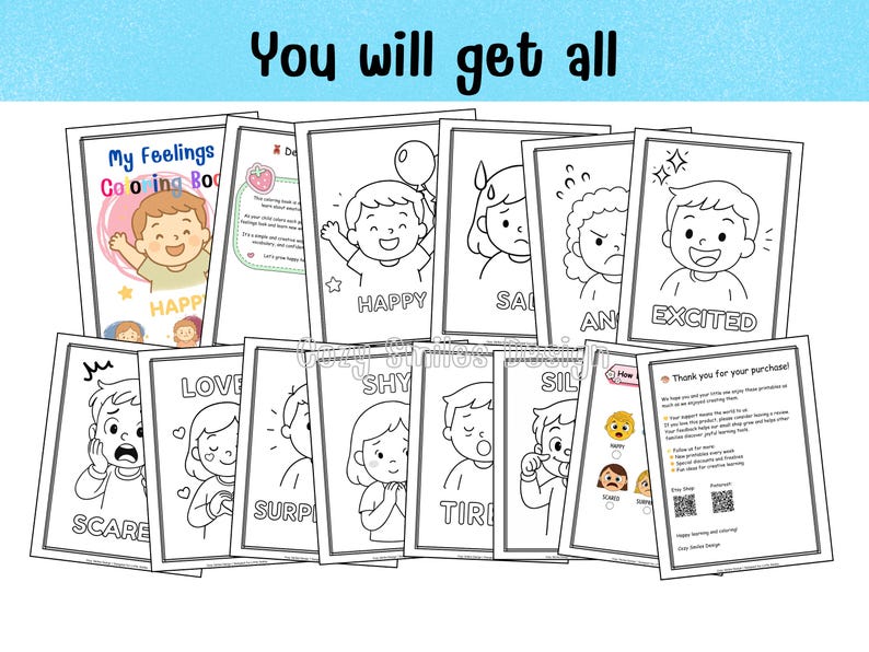 My Feelings Coloring Book for Kids | Printable Emotions Worksheet for ...