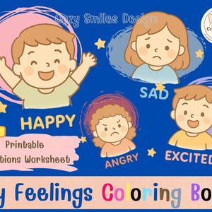 My Feelings Coloring Book for Kids | Printable Emotions Worksheet for ...