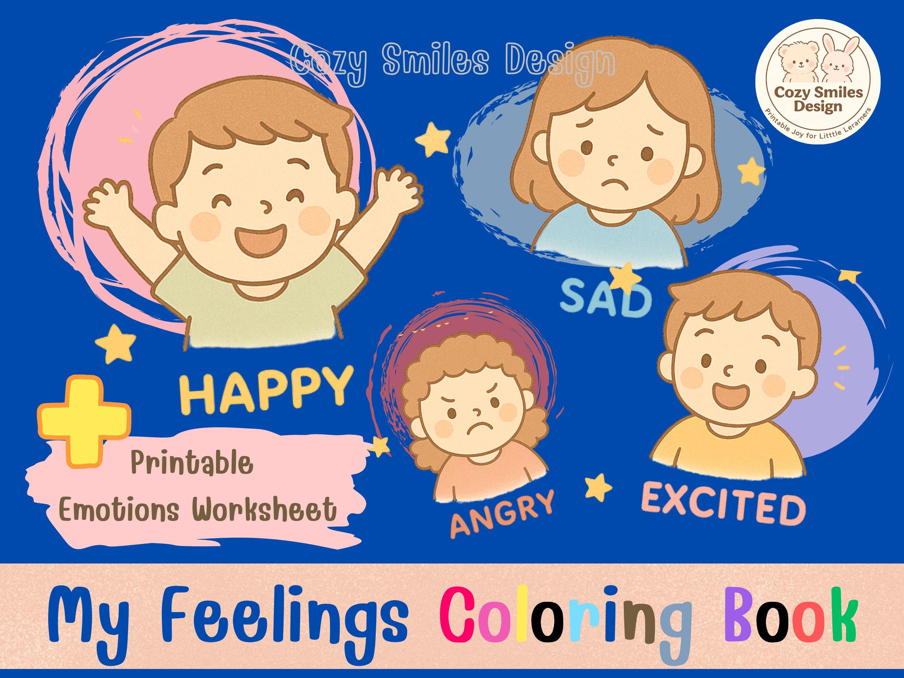 My Feelings Coloring Book for Kids | Printable Emotions Worksheet for ...