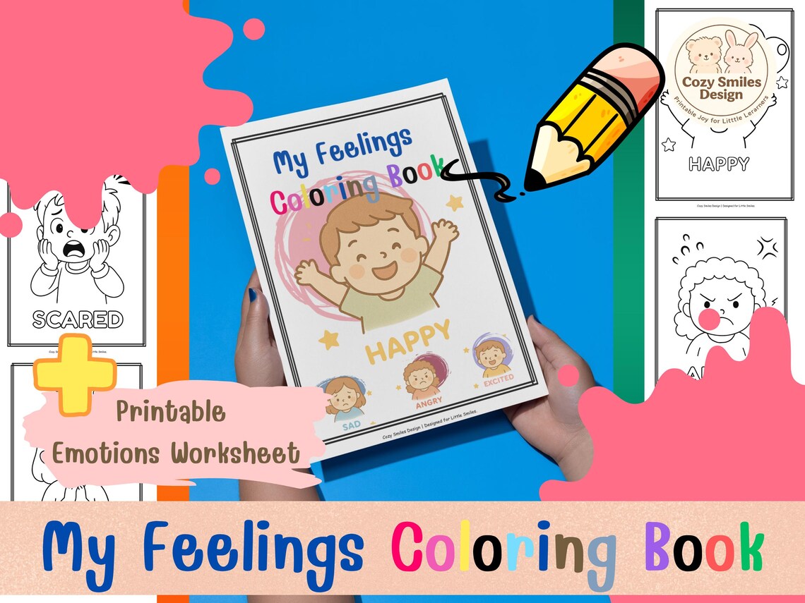 My Feelings Coloring Book for Kids | Printable Emotions Worksheet for ...