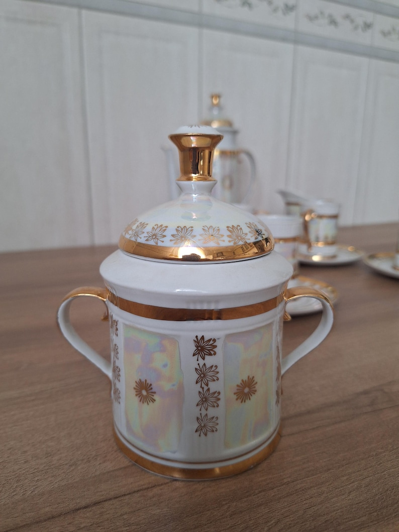 Vintage 4-person Ussr/soviet Coffee Set - Gold Trim - Etsy