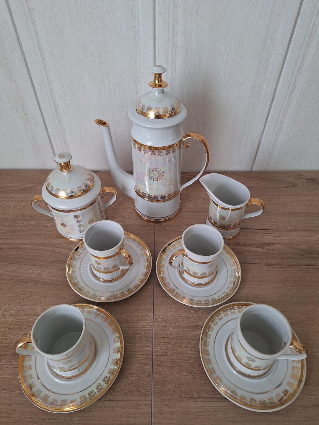 Vintage 4-person Ussr/soviet Coffee Set - Gold Trim - Etsy