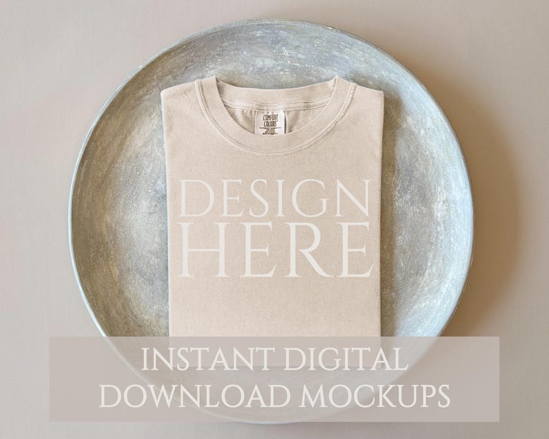 Ivory Comfort Colors 1717 Folded Mockup | Digital Download - Etsy