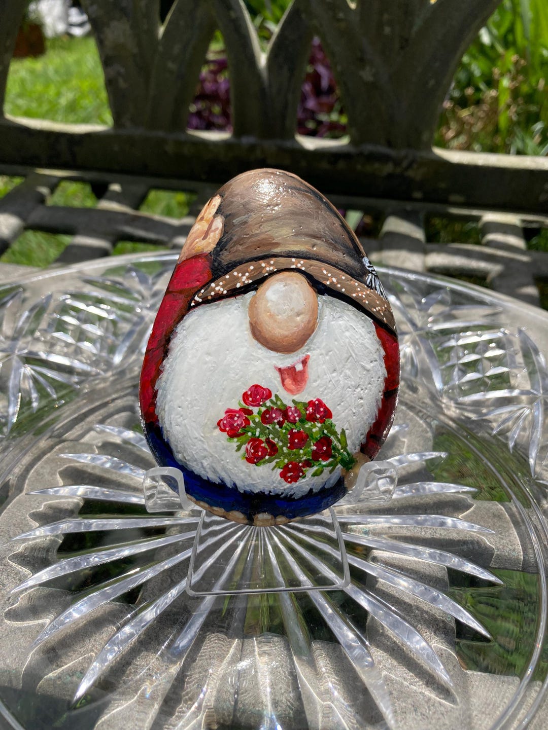 Cute Garden Gnome River Rock Painting. Barefoot Marry Me Be Mine ...