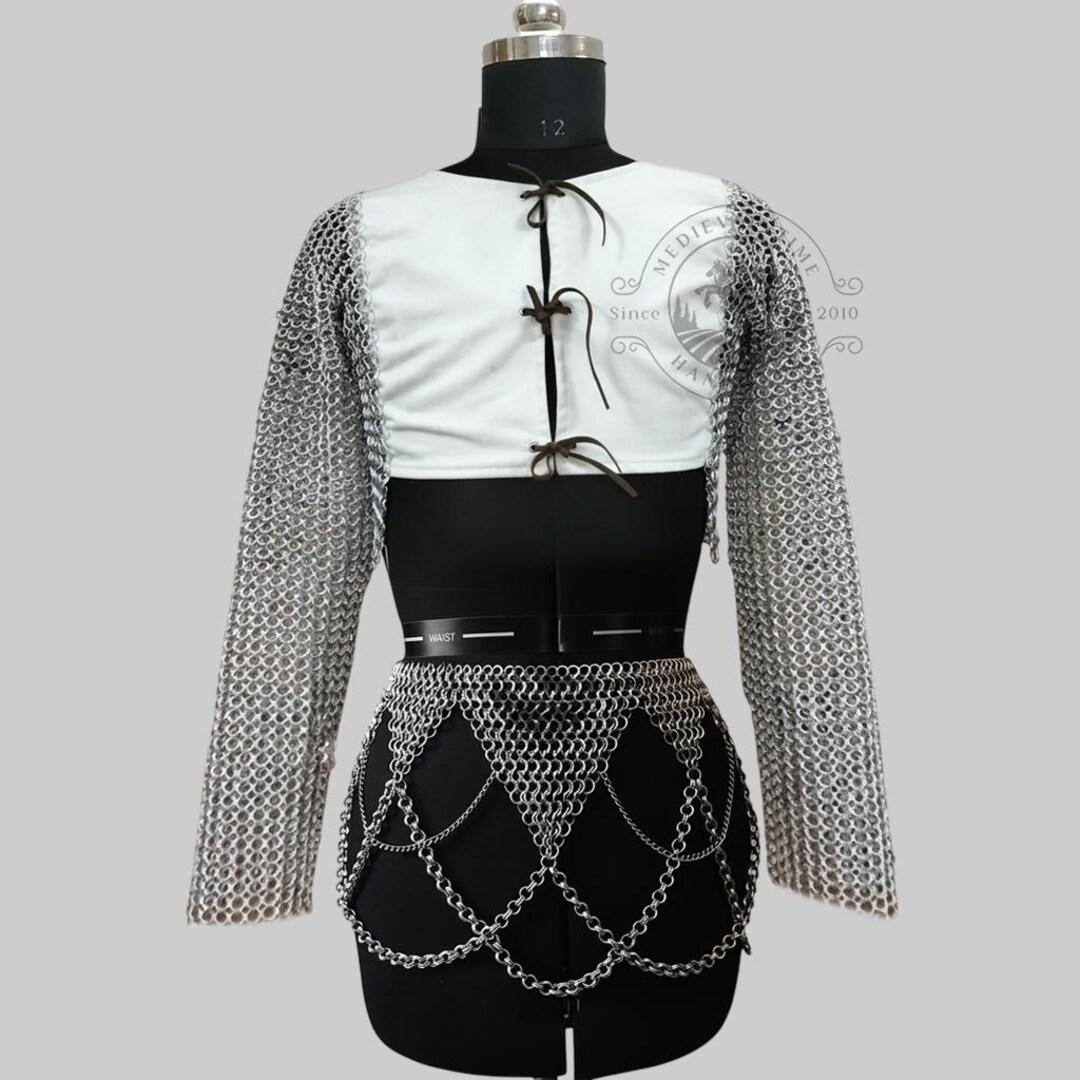 Aluminium Chainmail Sleeve With Skirt 10MM Butted Ring Halloween Gifts ...