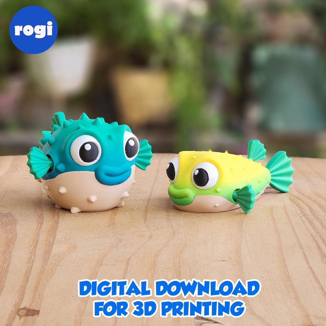 PUFFER FISH - Stl and 3MF Gidital File for 3D Printing, Flexible ...