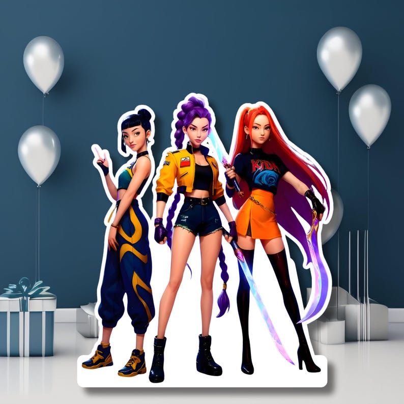Printable Kpop Standee Cut Outs | Kpop Demon Hunter Party | Huntrix ...
