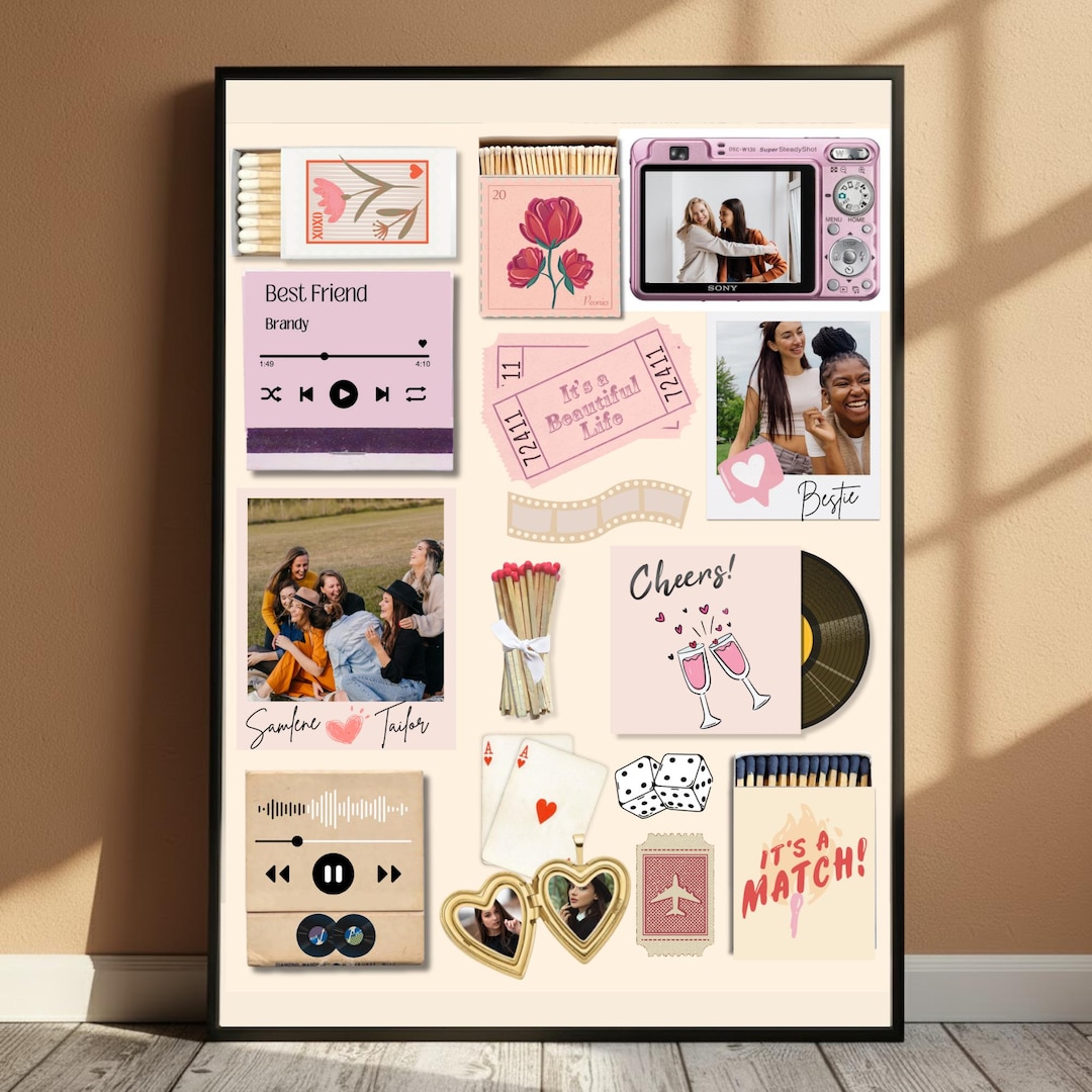 Bestie Matchbox Collage Template, Custom Matchbook Print (canva ...