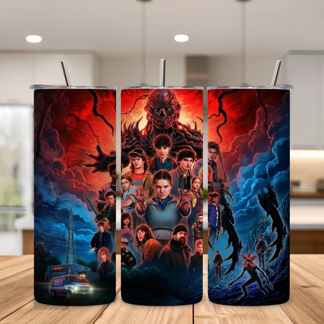 20oz Stranger Things Tumblr Wrap | 80s Sci-fi Horror | Sublimation ...