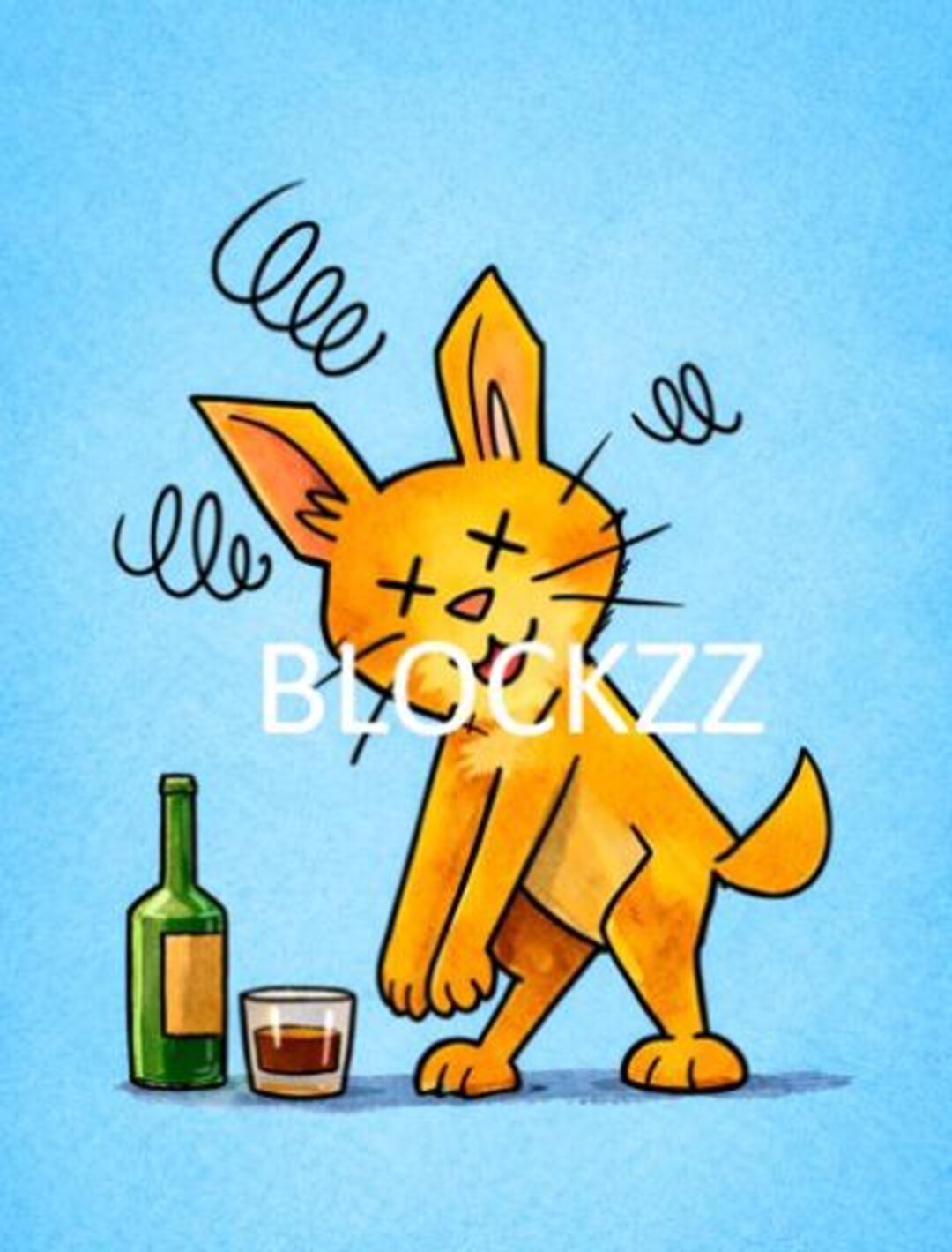 Funny Tipsy Cat Phone Wallpaper | Playful Cartoon (digital Download) - Etsy