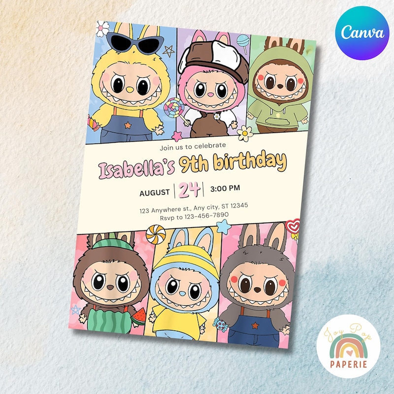 Labubu Invitation - Etsy