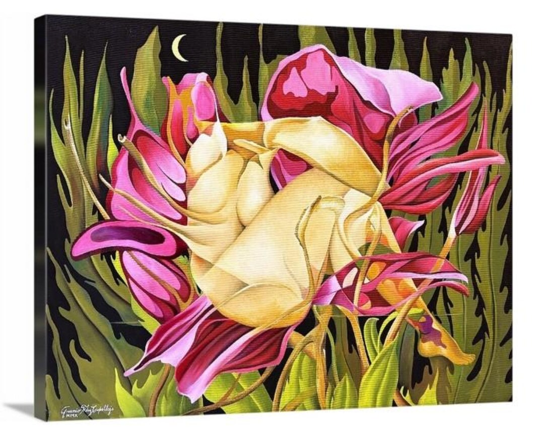 Woman & Vegetation Canvas Print - Etsy